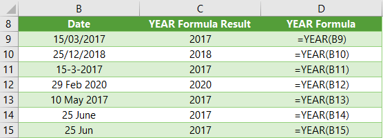 Excel YEAR Function My Online Training Hub